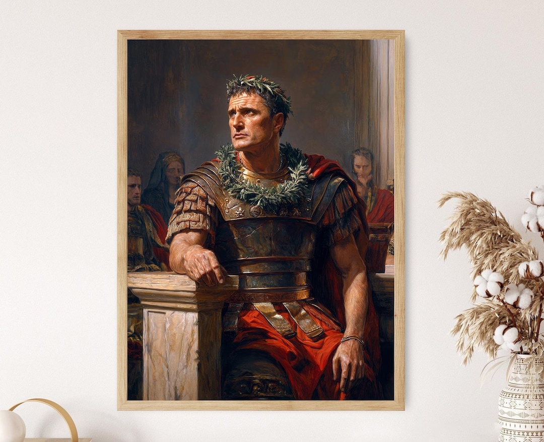 Julius Caesar Art Print, Ancient Roman Ruler in Laurel Wreath - Etsy