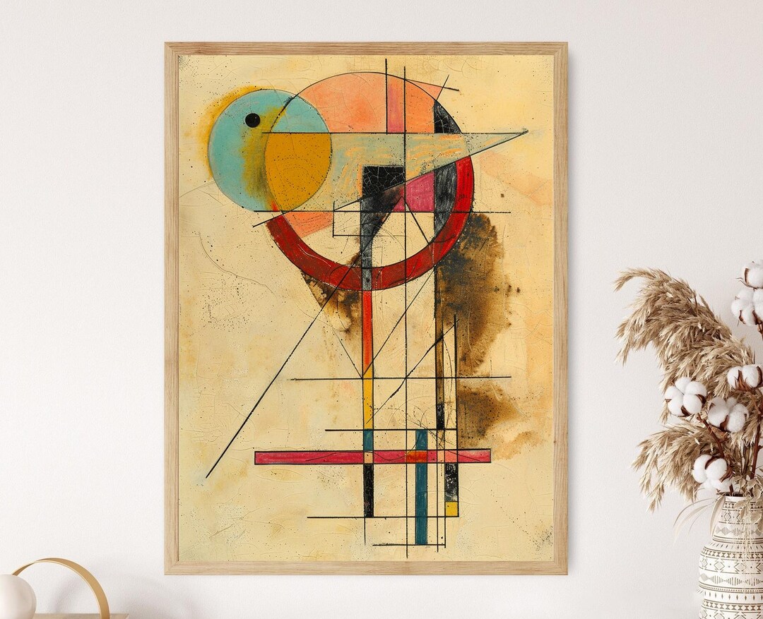 Kandinsky Themed Art Print, Colorful Abstract Design, Chic Bedroom ...