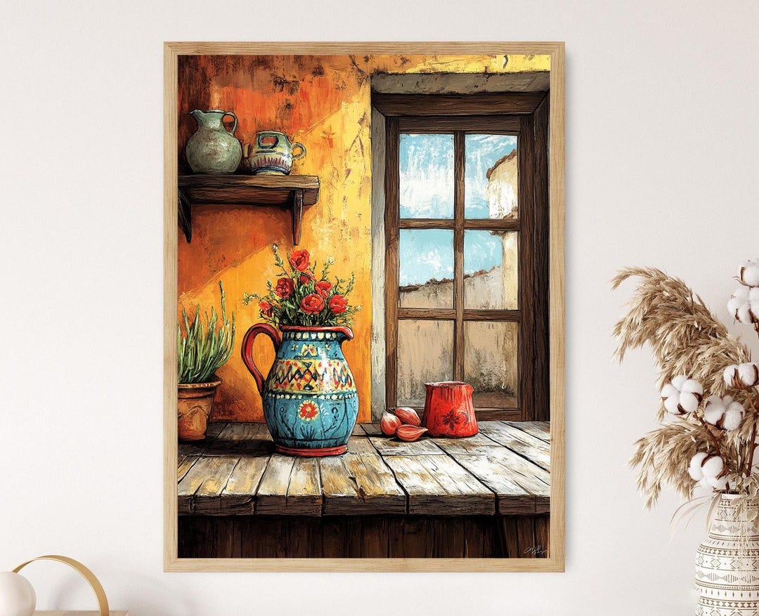 Barro Rojo Pitcher Art Print, Mexican Artisan Touch - Etsy