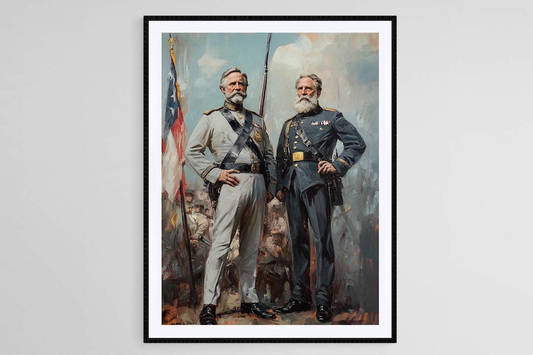 Civil War Generals Portrait Art Print, Union and Confederate Leaders - Etsy