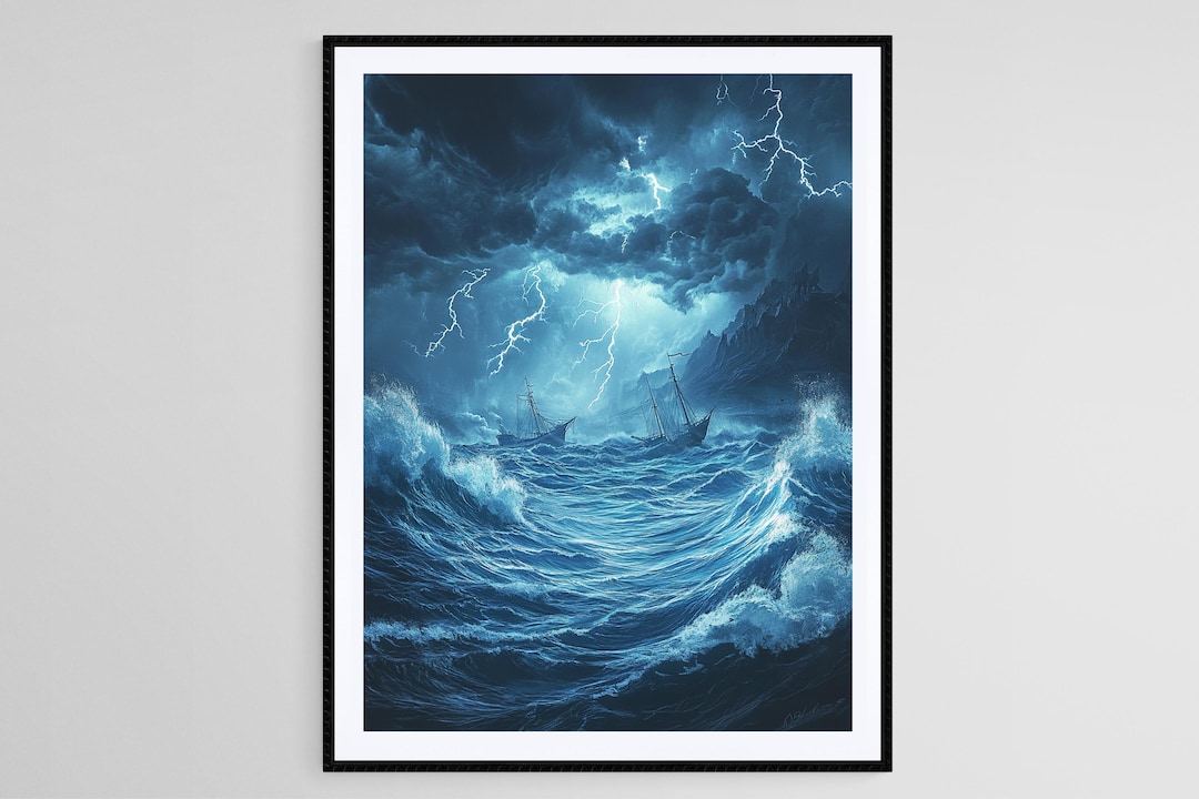 Bermuda Triangle Art Print, Mysterious Ocean Illustration - Etsy