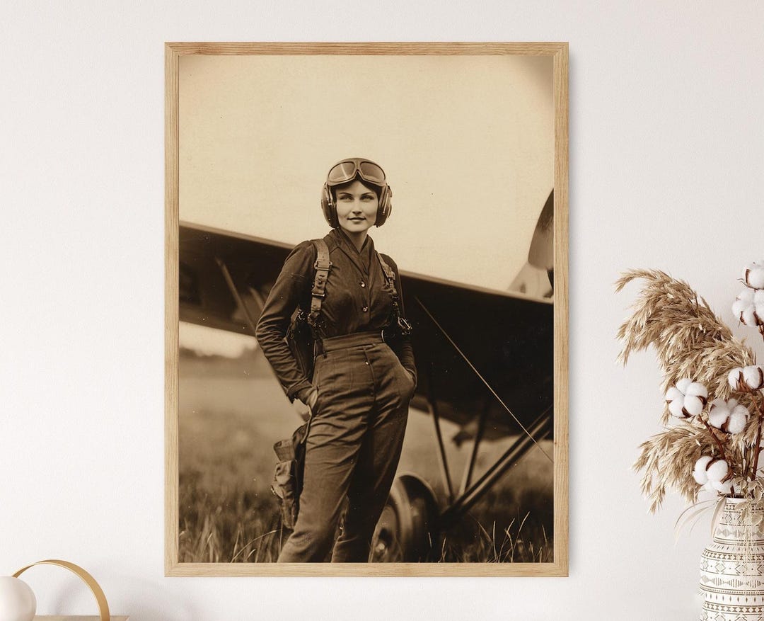 American Female Pilot, Early 1900's. Vintage Military Photo Print - Etsy