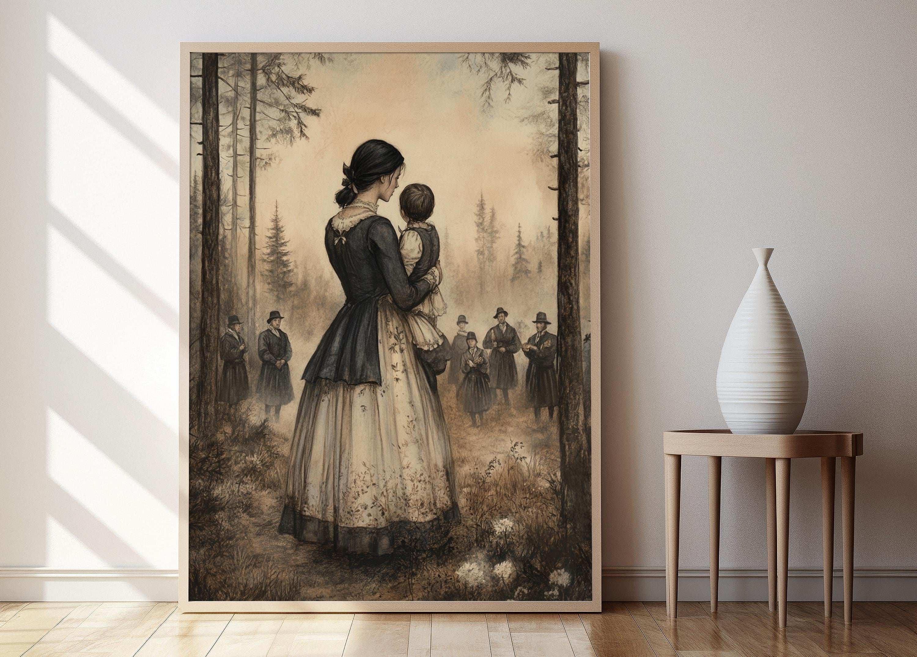 Hester Prynne With the Scarlet Letter Art Print, Literary Heritage ...