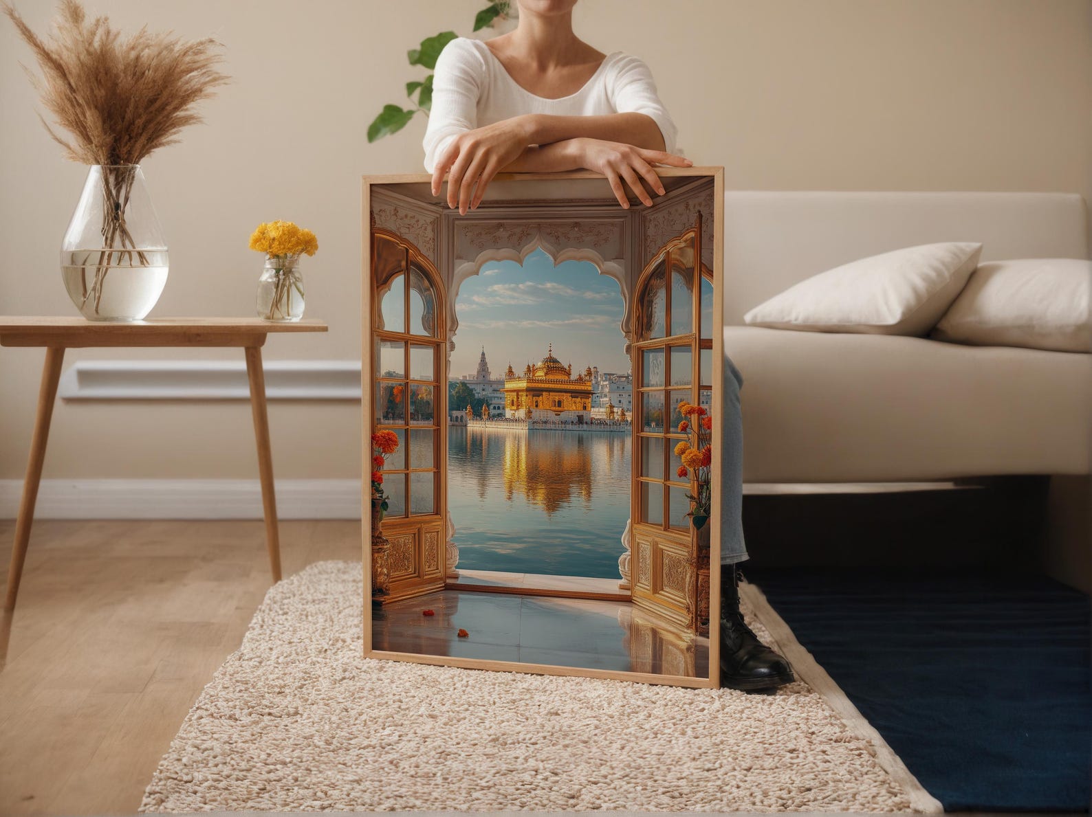 Amritsar, Punjab Art Print, Golden Temple and Marigold Windows - Etsy