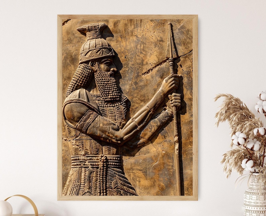Sumerian Warrior With Spear, Mesopotamian Battle Art Print - Etsy