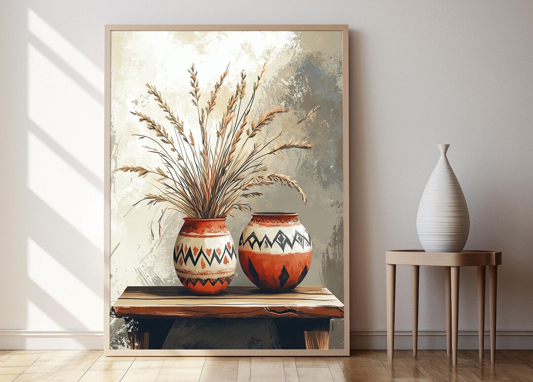 Botswana Pottery Art Print, Earthy African Patterns and Decor - Etsy