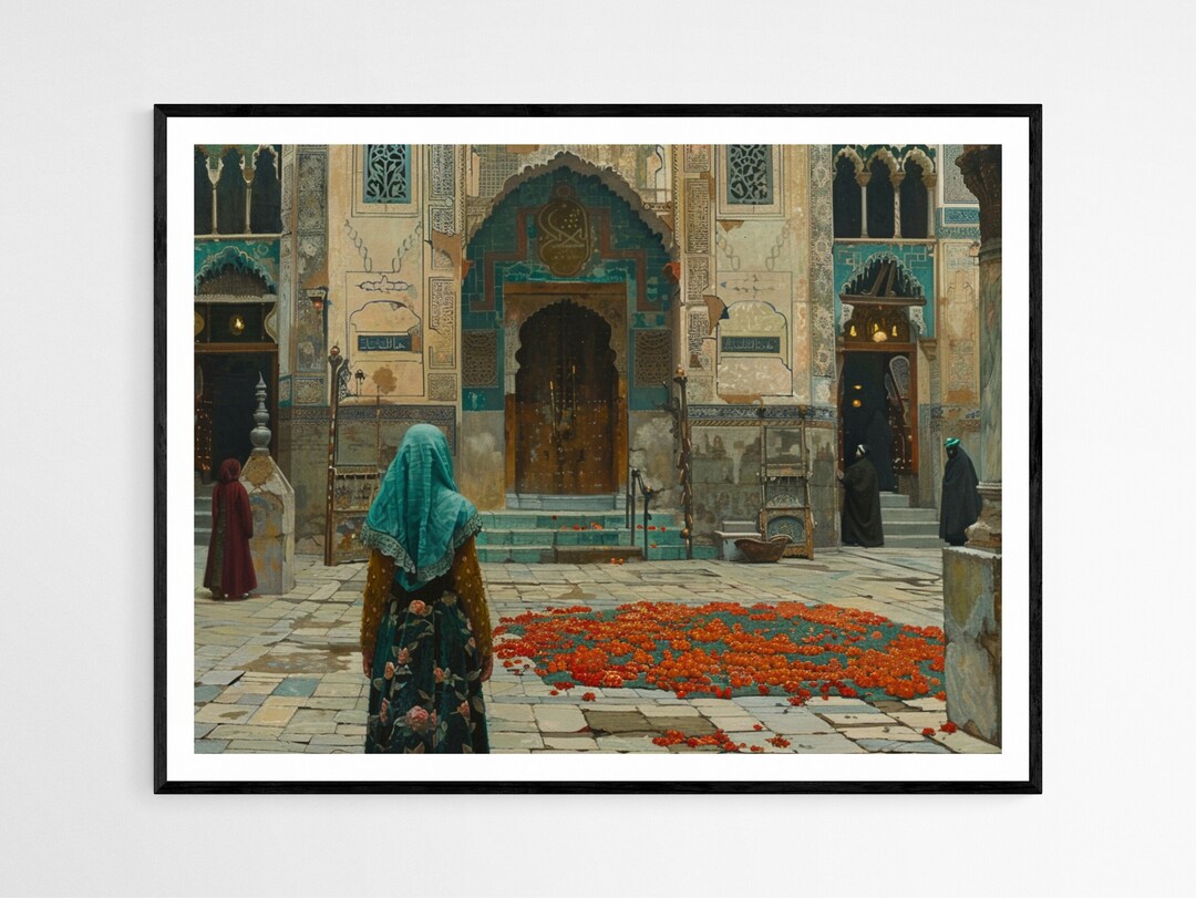 Museum-quality Osman Hamdi Bey Piece, Turkish Artist Inspired Artwork, Opulent Foyer Display ...