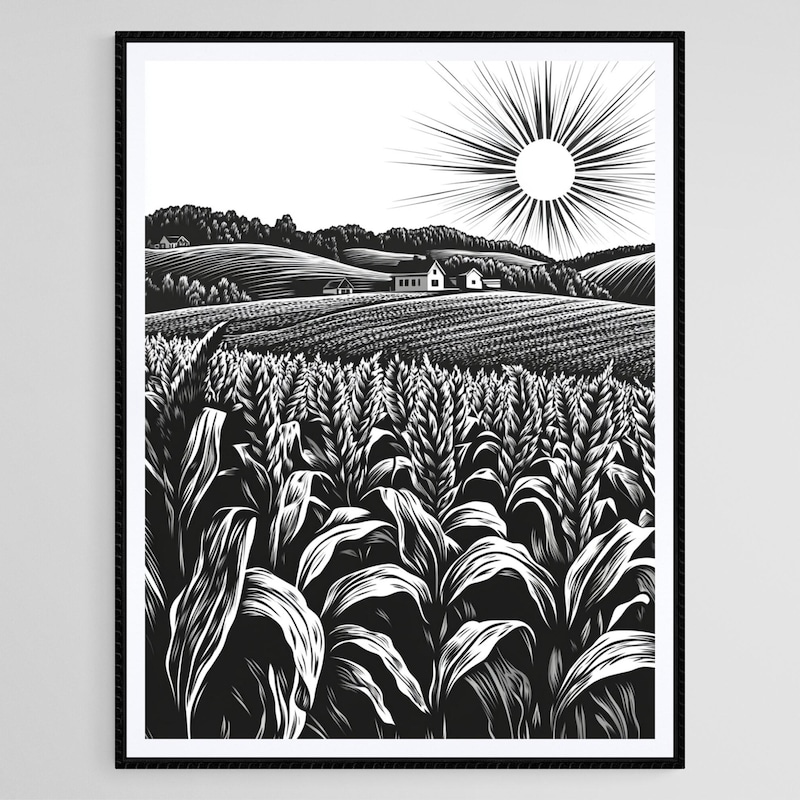 Farm Linocuts - Etsy