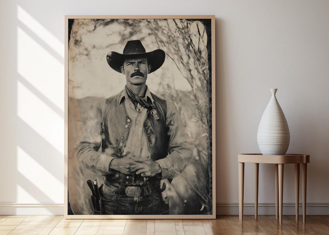 Vintage Wyatt Earp Portrait Print, Iconic Lawman of the Wild West - Etsy
