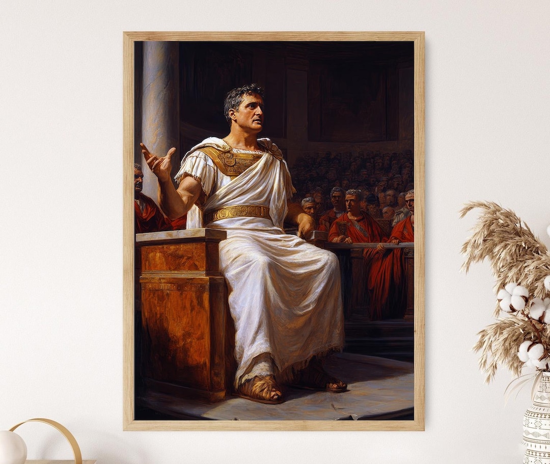 Julius Caesar in the Senate Art Print, Roman History Painting ...