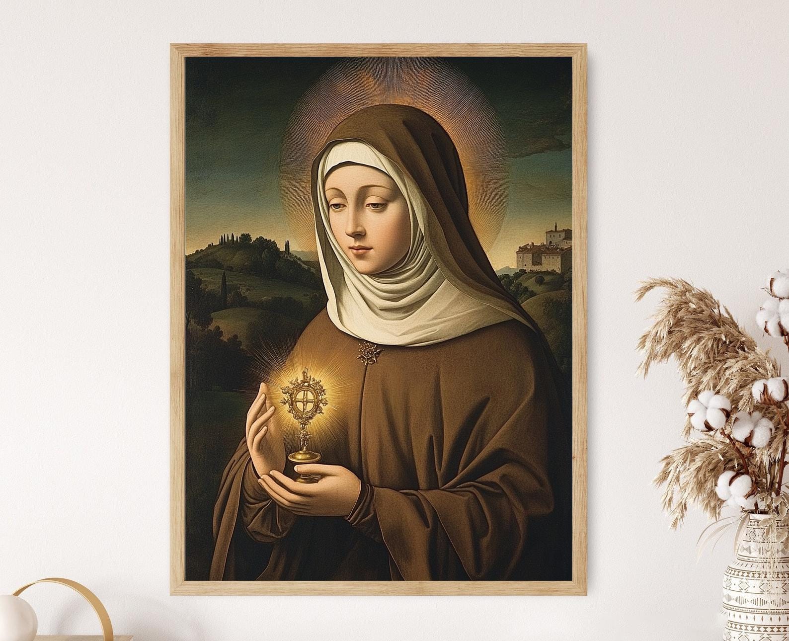 Saint Clare of Assisi Icon, Byzantine Catholic Art, Christian ...