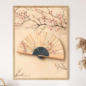 Korean Fan Art Print, Flat Vector Illustration, Traditional Ornament ...