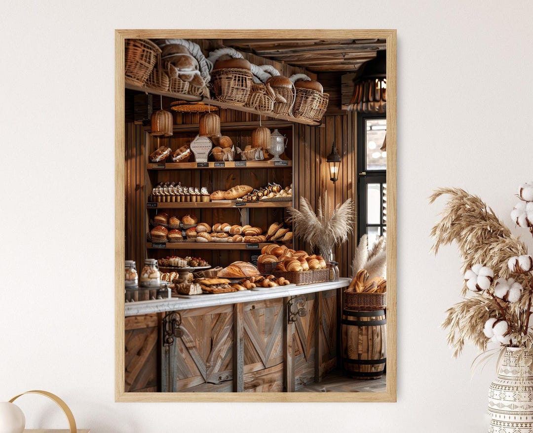 French Bakery Art Print, Chic Kitchen Wall Decor, Vintage Baking Poster ...