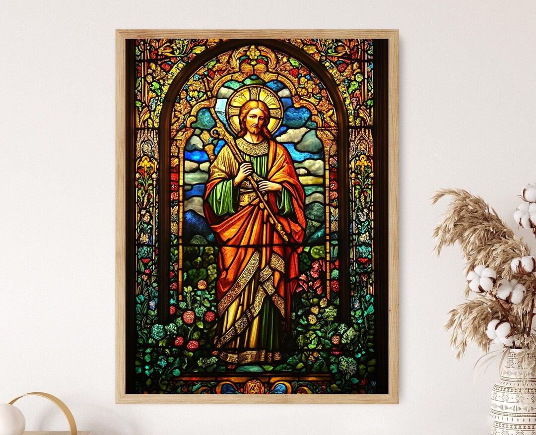 Religious Stained Glass Art Print, Christian Iconography, Holy Light - Etsy