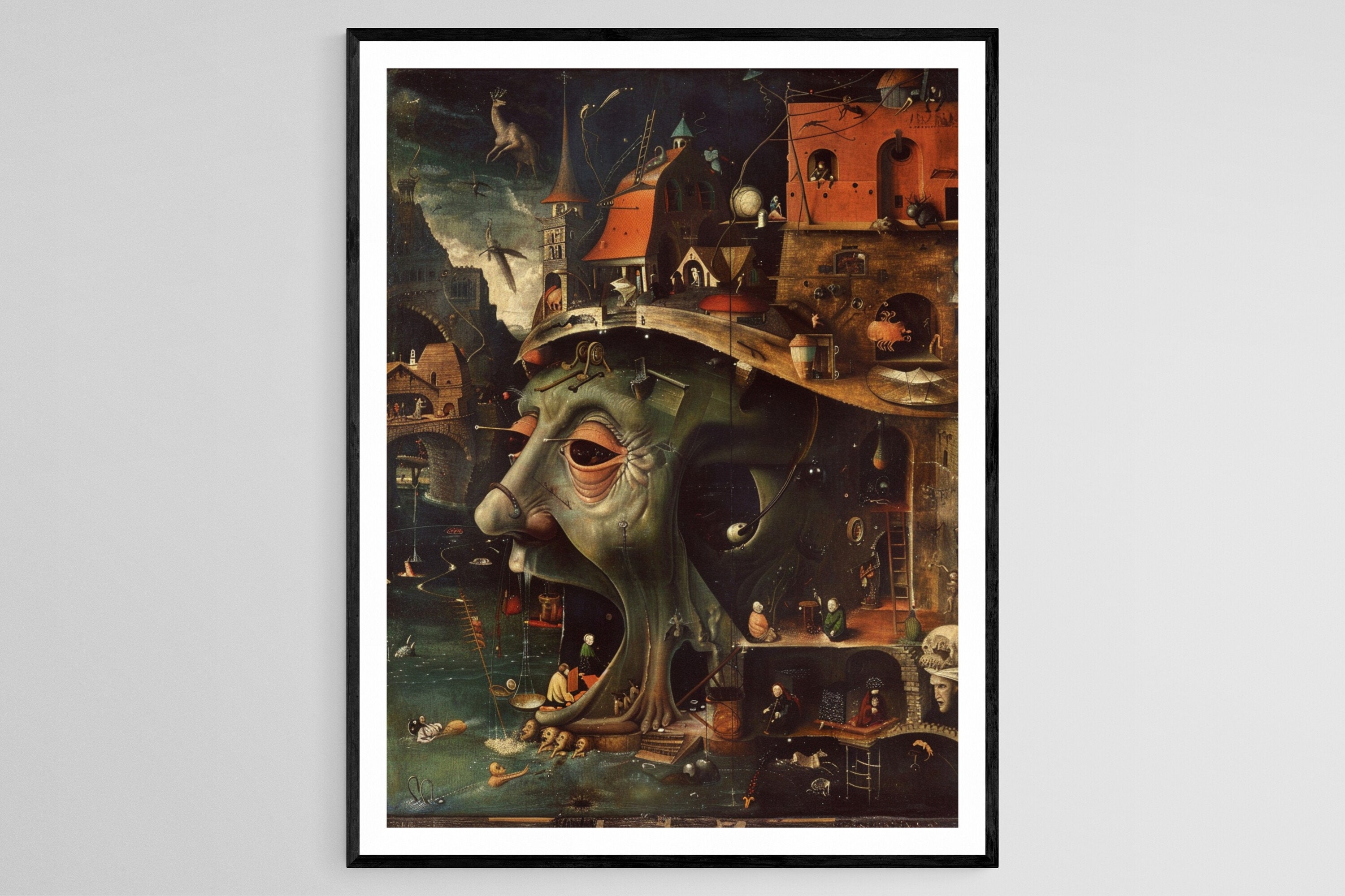 Bosch-inspired Surrealism Art Print: Renaissance Vintage Decor - Etsy