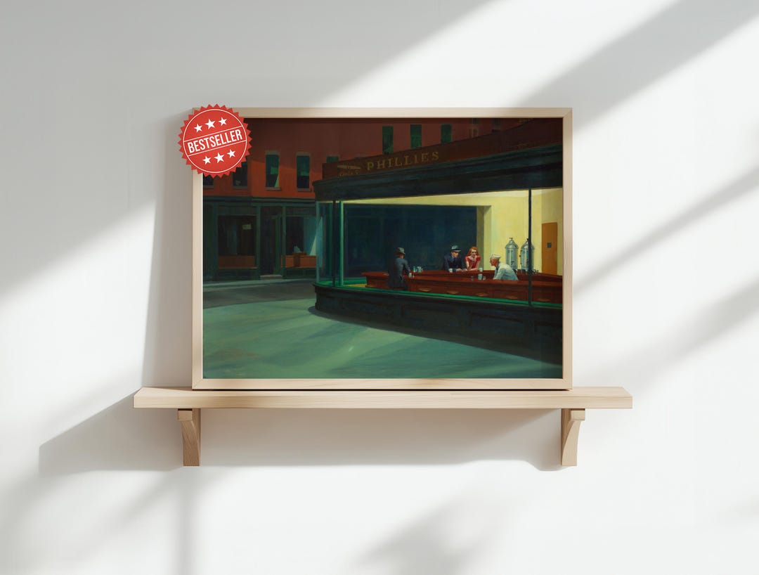 Edward Hopper Nighthawks Print: Night Diner Painting Fine Art - Etsy