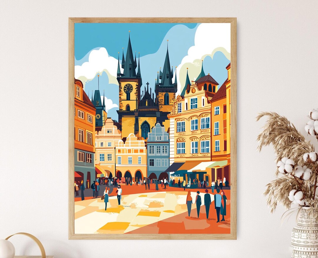 Old Town Square Art Print, Prague, Czech Republic, Historical ...