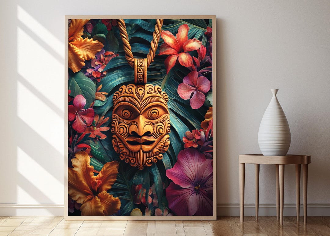 Maori Toki Pendant Bone Carving Art Print, New Zealand Cultural Poster ...