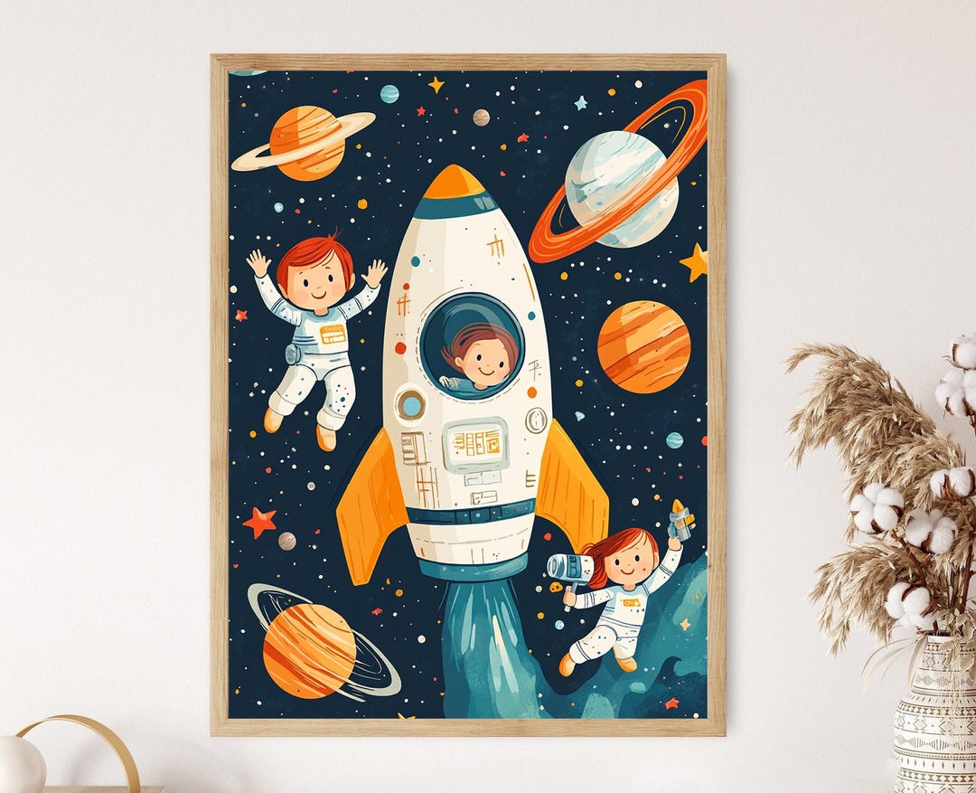 Space Explorer Kids Illustration, Astronaut Art, Outer Space Science ...