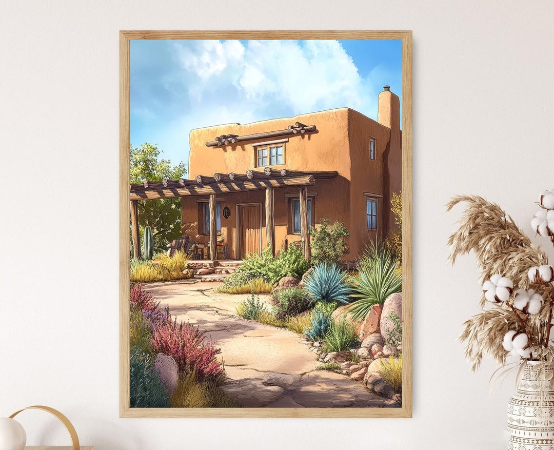 Arizona Pueblo House Art Print: Southwestern Desert Decor - Etsy