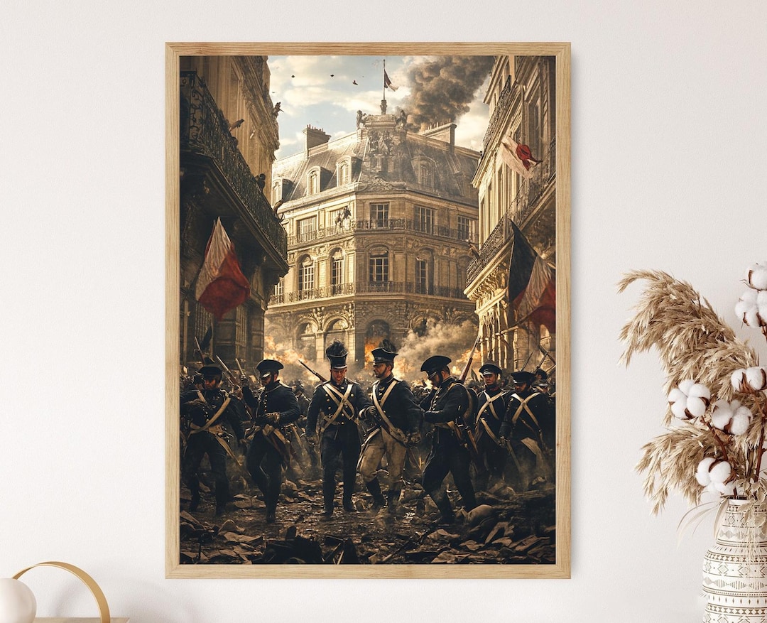 French Revolution 1848 National Guard Art Print, Historic Paris Battle ...