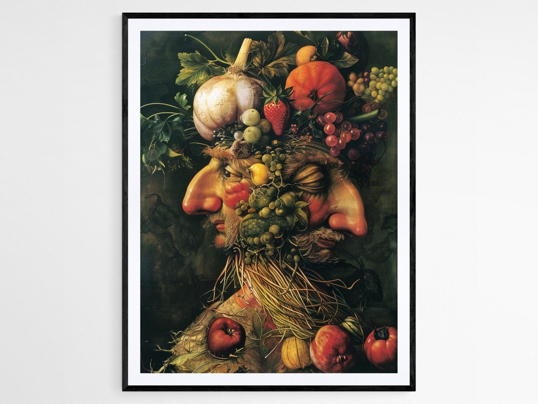 Giuseppe Arcimboldo Style Artwork, Whimsical Vegetable Portrait, Unique ...