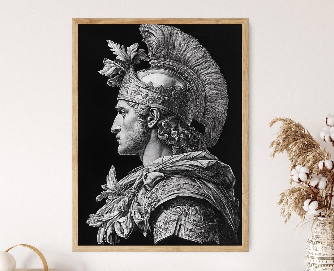 Alexander the Great Portrait, Black and White Art Print - Etsy