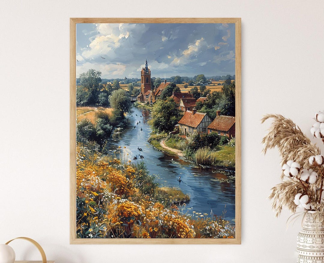 Picturesque Norfolk Broads, Wroxham Village Landscape Art - Etsy