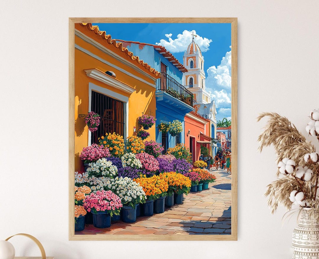 Santiago De Cuba Flower Vendor Art Print, Tropical Flowers and Colonial ...