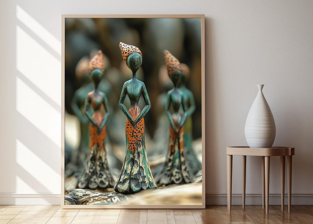 Tanzanian Wood Carving Art Print, Cultural Storytelling Decor - Etsy