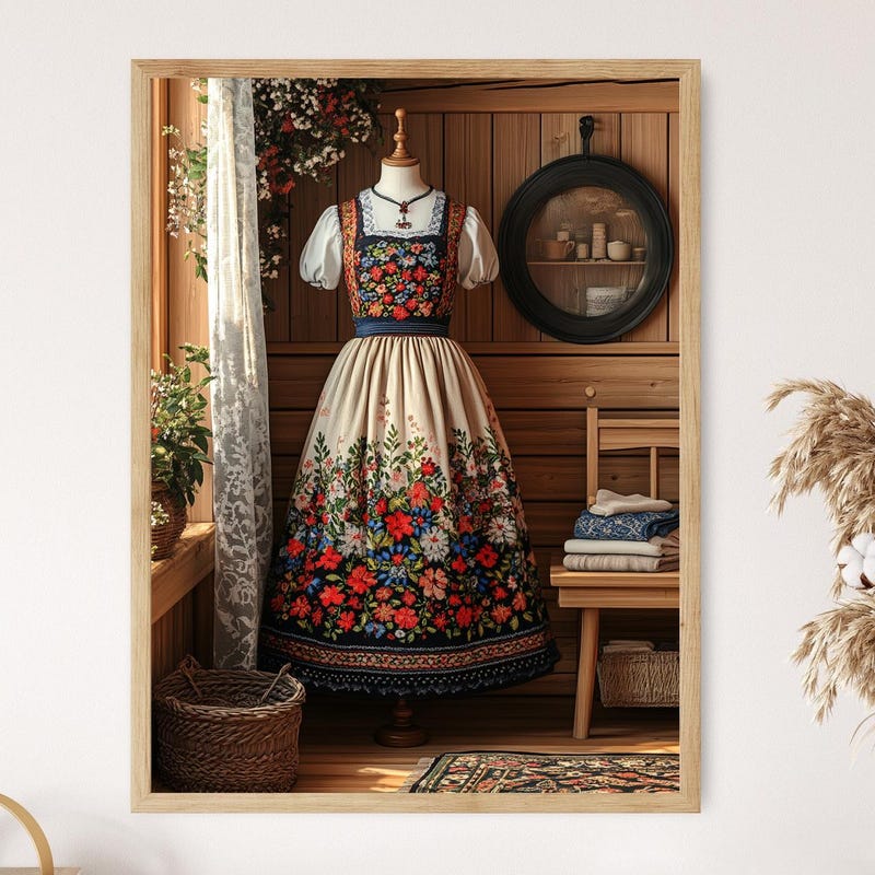 Swedish Print Dress - Etsy UK