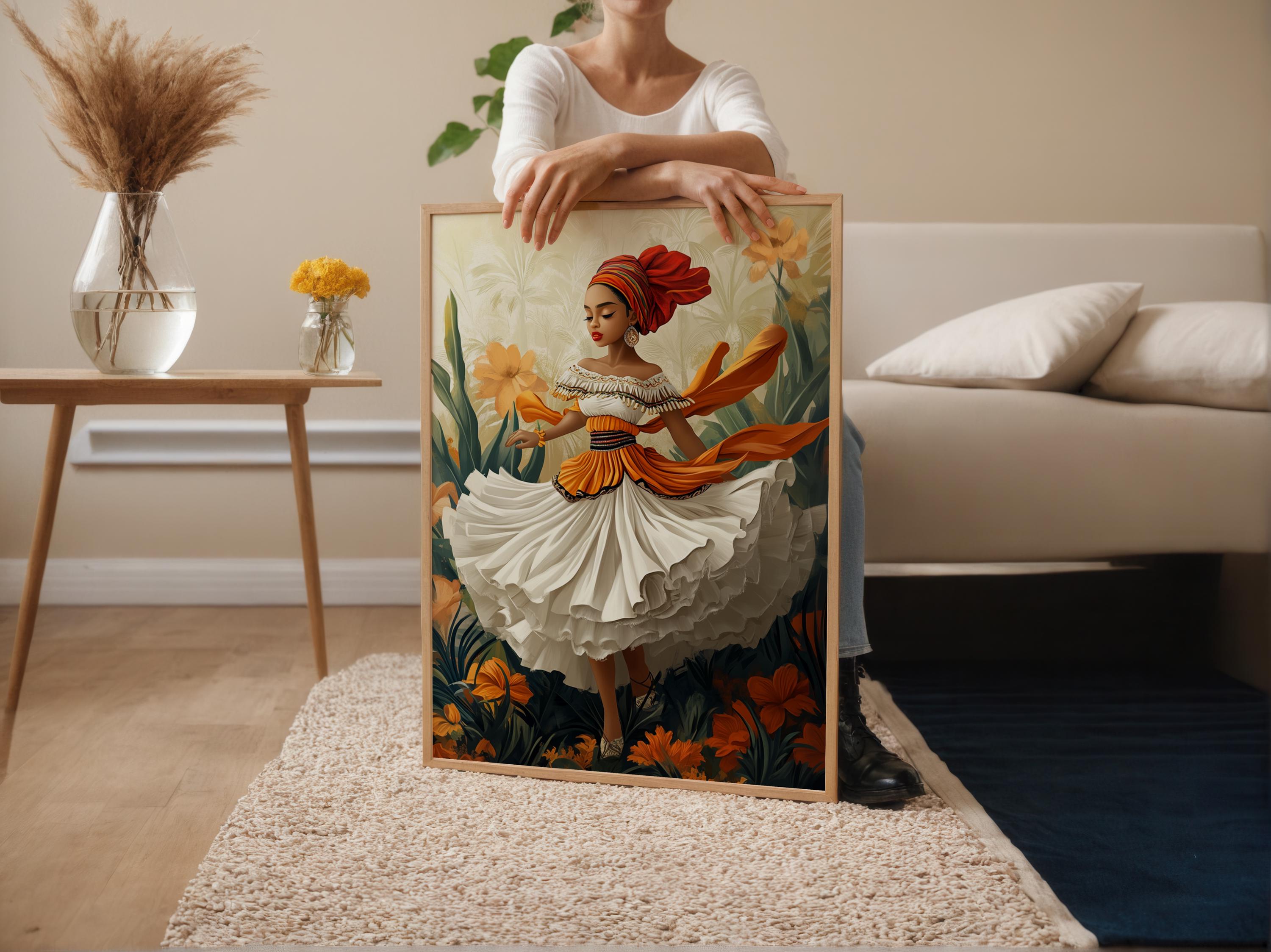 Puerto Rican Doll Art Print, Bomba Y Plena Outfit - Etsy