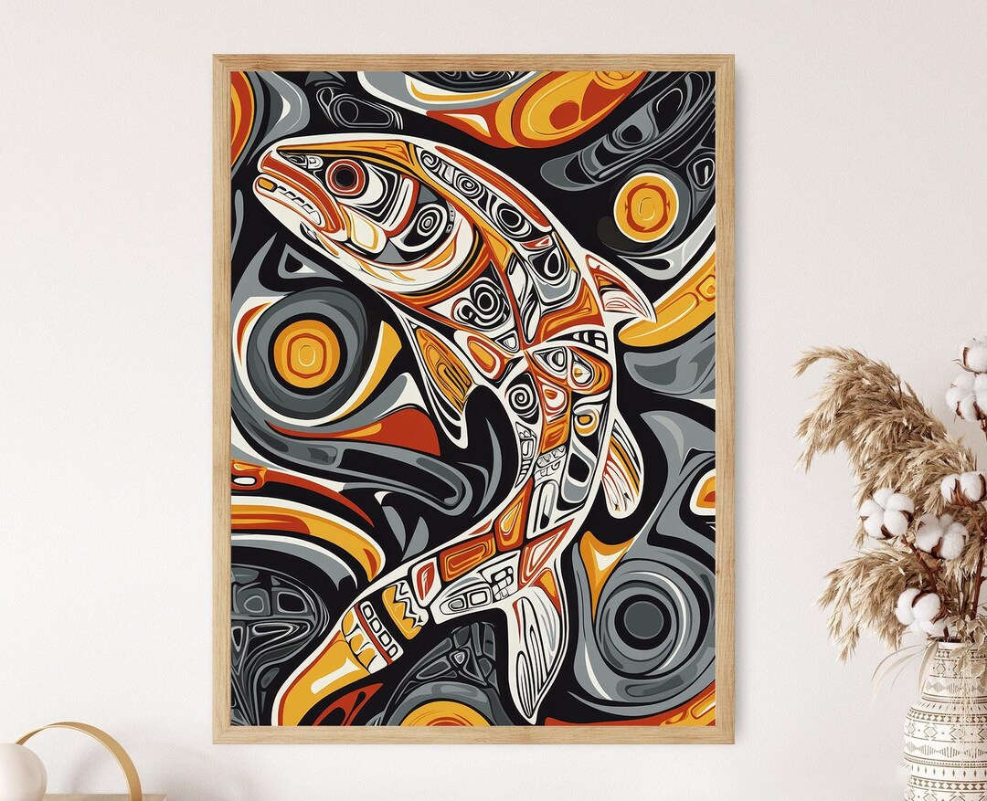 Haida Salmon Art Print, Formline Style - Etsy