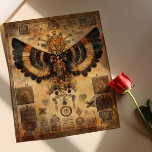 Aztec Goddess Itzpapalotl Art Print, Obsidian Butterfly Warrior - Etsy