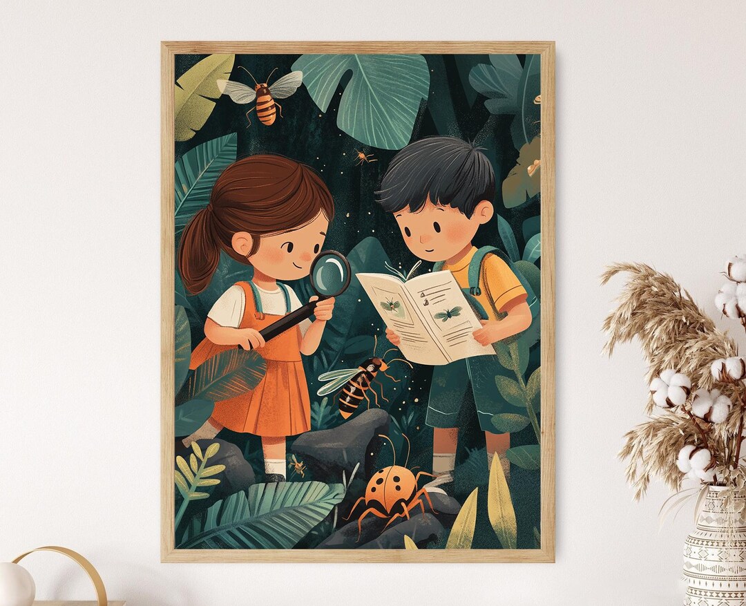 Bug Explorer Kids Illustration, Insect Science Poster, Nature Learning ...