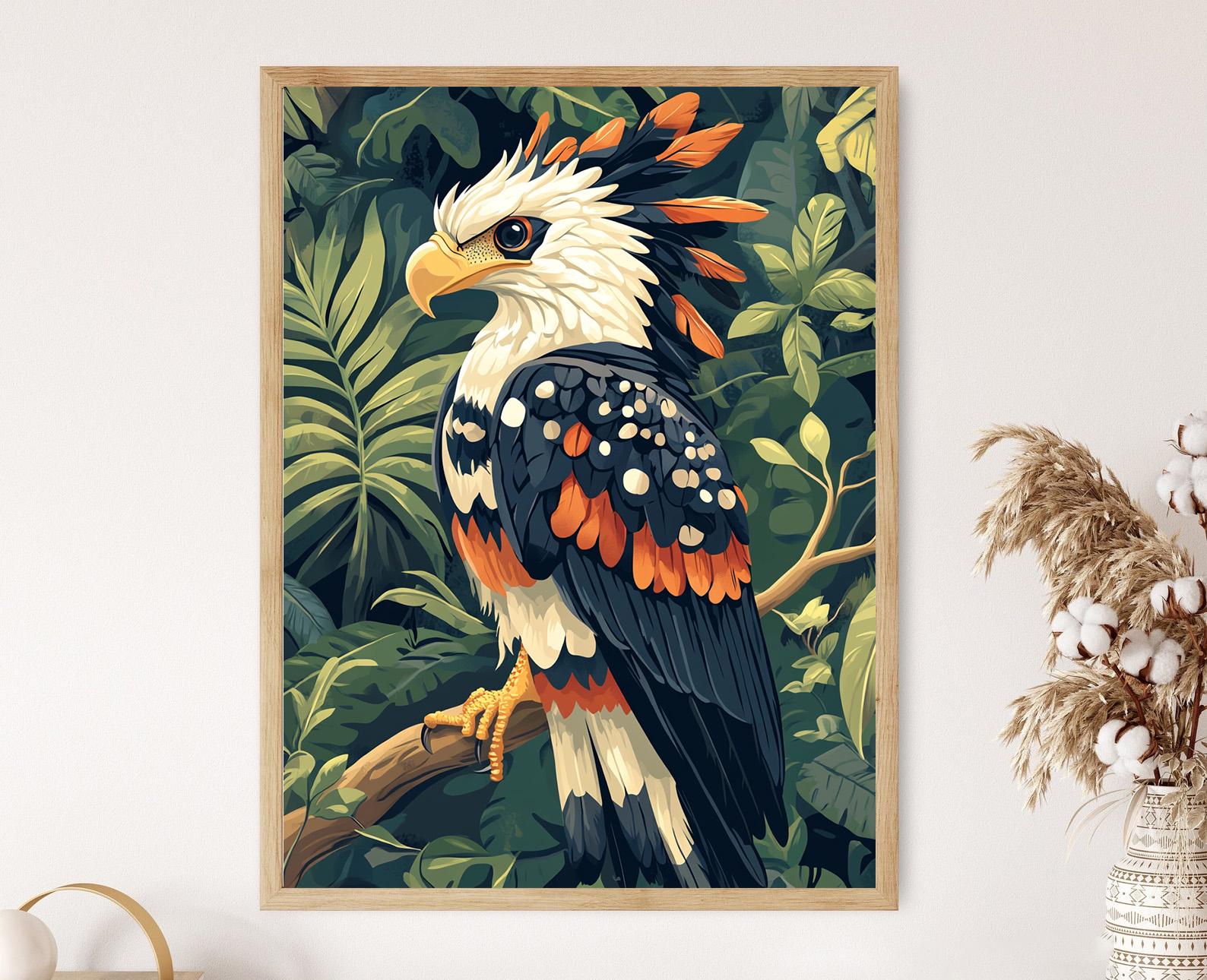 Panamanian Harpy Eagle Illustration, Emberá Tribal Patterns and ...