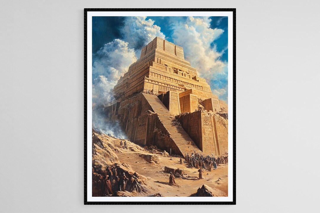 Babylonian Ziggurat Art Print, Grand Stepped Terraces and Ancient ...