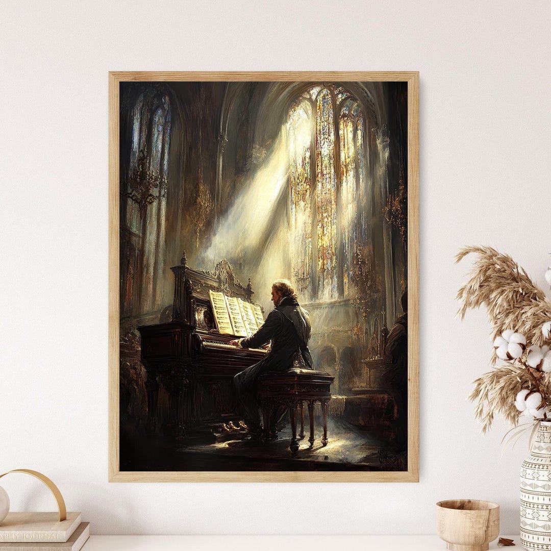 Johann Sebastian Bach Art Print, Baroque Church and Grand Organ - Etsy