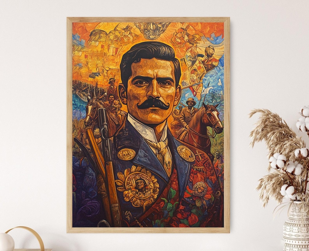 Zapata Mural Style, Mexican Folk Revolution Art, Latin American ...