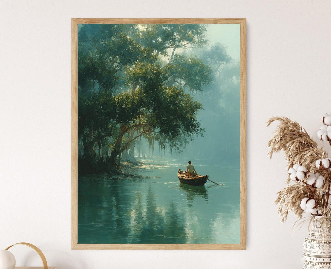 Sundarbans Fisherman Art Print: Mangrove Forest, Bengali River Culture ...