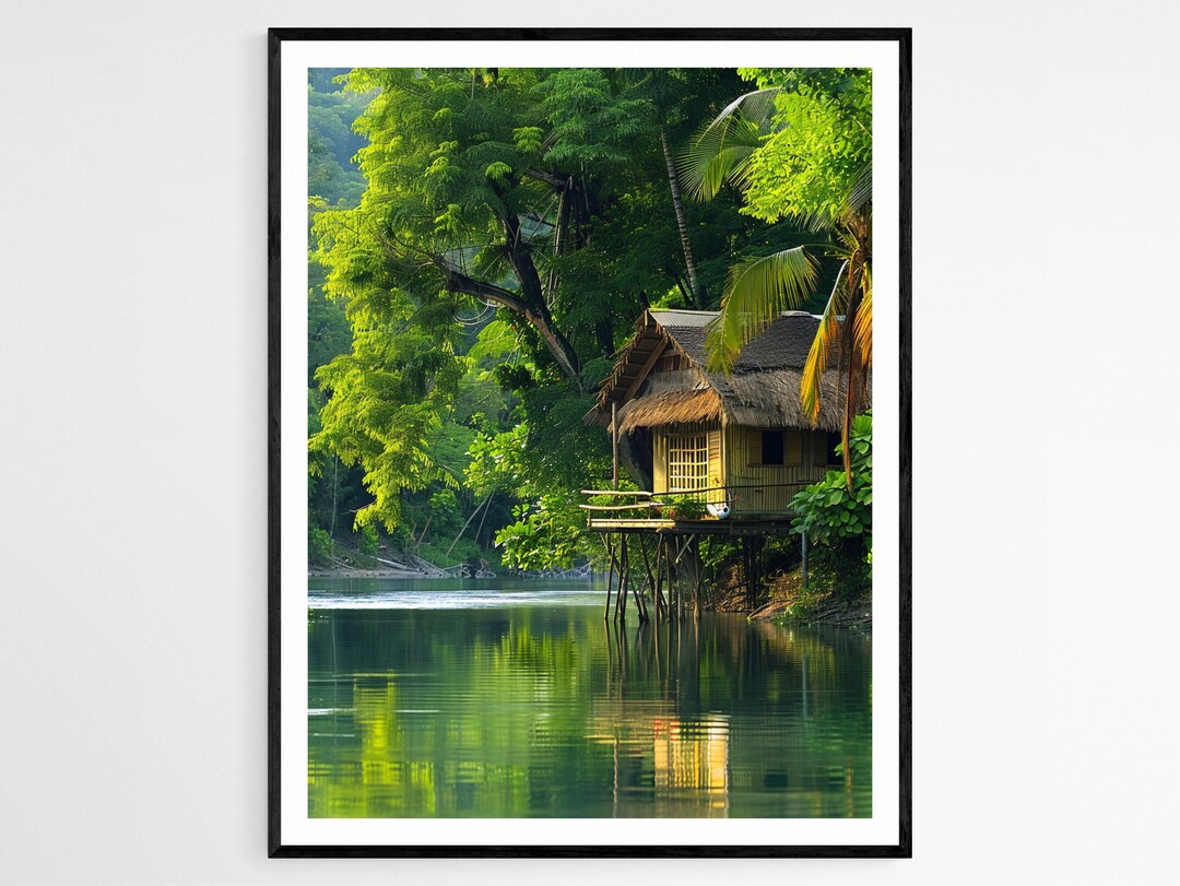 Filipino Bahay Kubo Art Print, Vibrant Handcrafted Illustration ...
