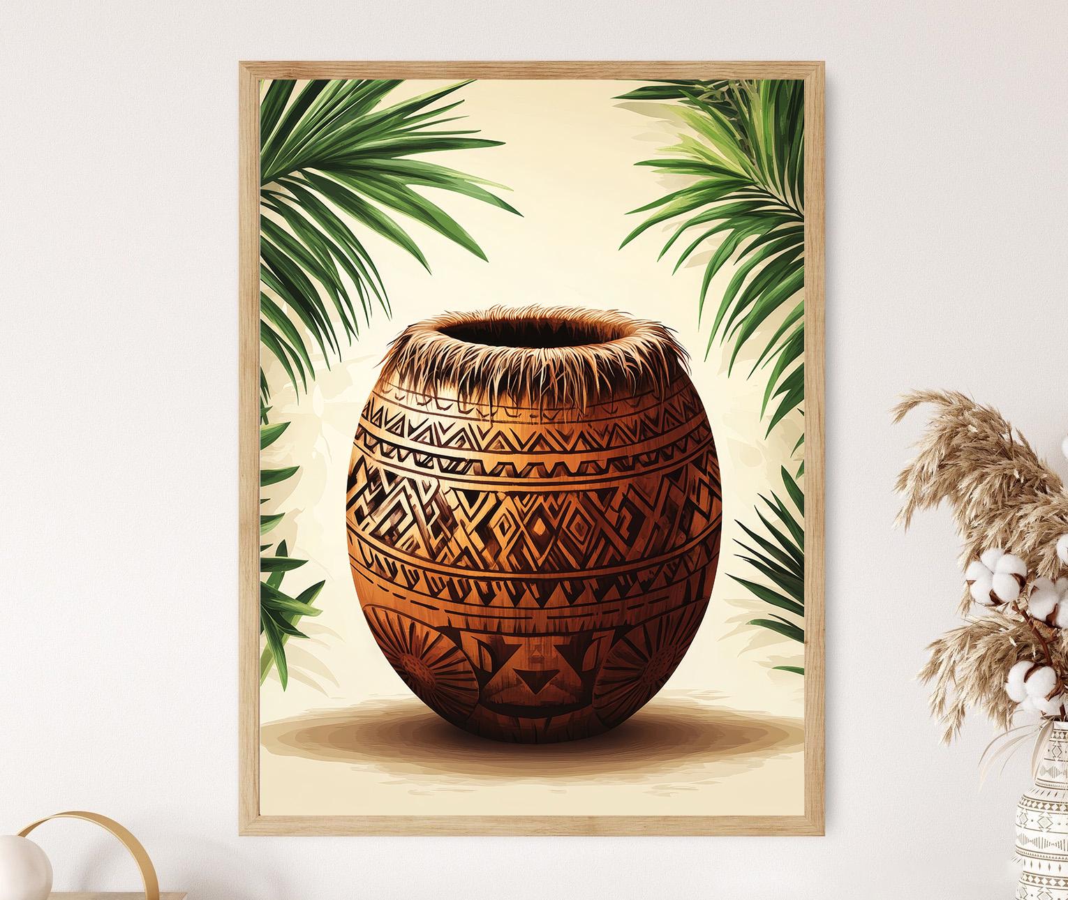 Samoan Coconut Shell Art Print: Polynesian Island Decor - Etsy