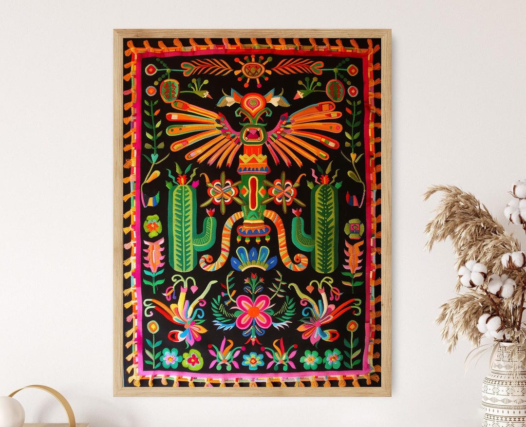 Nahua Aztec Art Print, Intricate Indigenous Design, Wall Decor, Unique ...