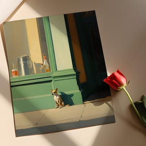 Small Dog and Store, Edward Hopper Inspired Street Scene Print - Etsy
