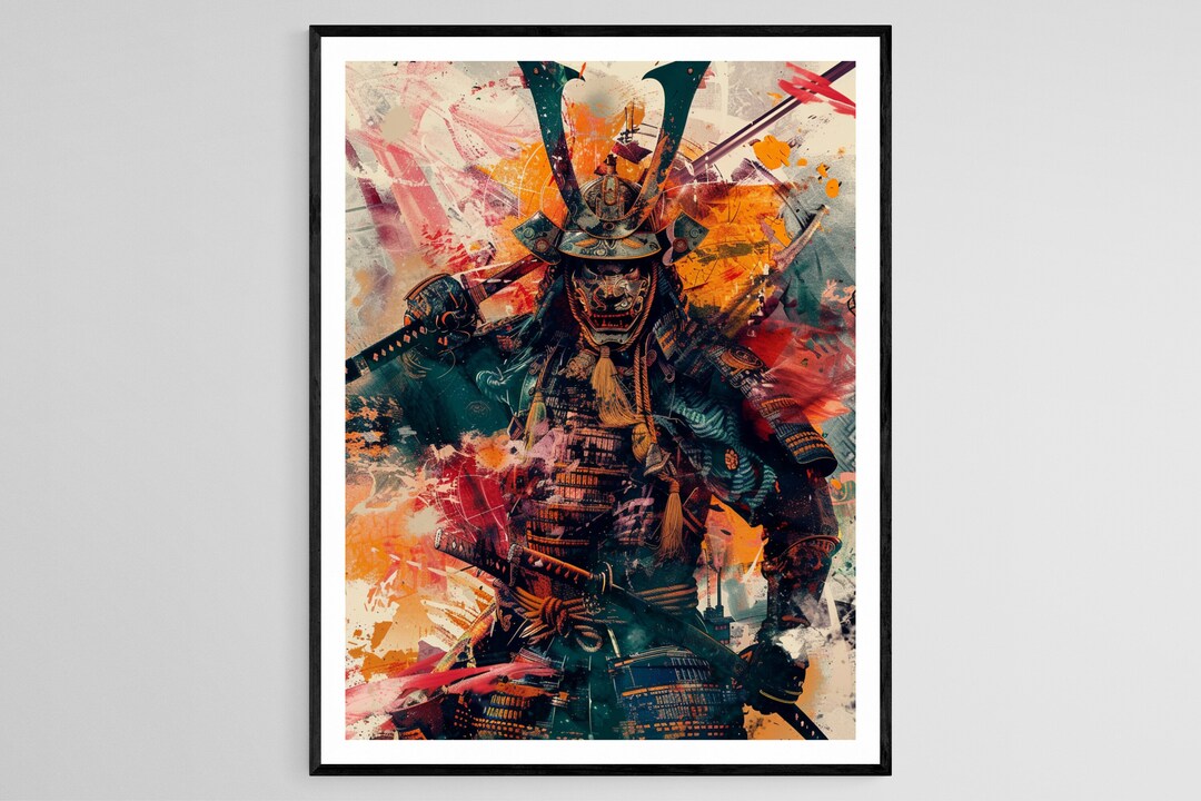 Shogun Painting Traditional Japanese Samurai Art, Elegant Wall Decor ...