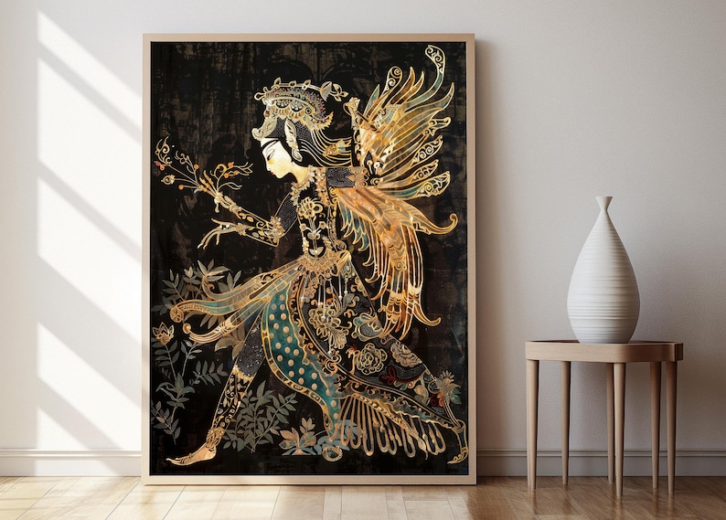 Wayang Kulit Art Print, Traditional Indonesian Shadow Puppet Wall Art ...