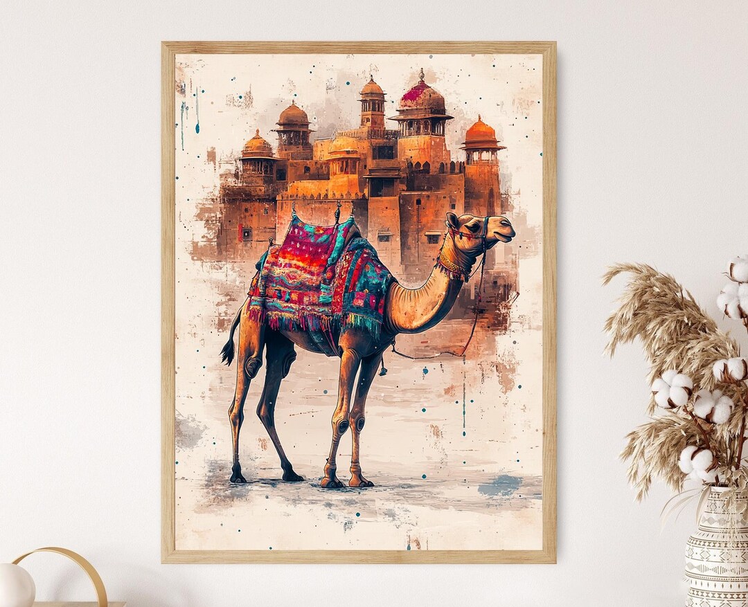 Rann of Kutch Camel Art, Gujarati Embroidery and Desert Landscape Print ...