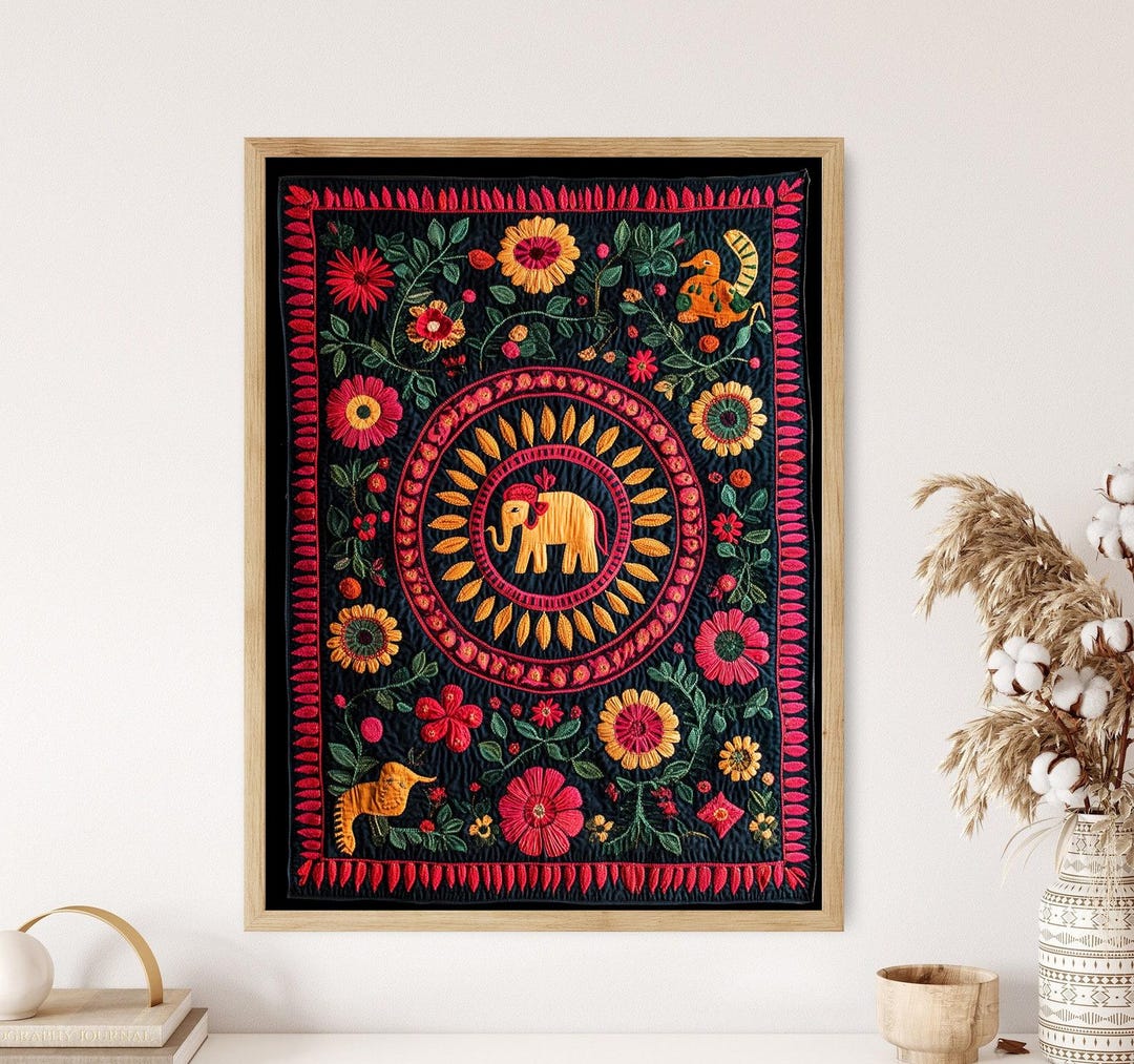 Pipili Applique Art, Traditional Odisha Craft and Folk Design Print - Etsy