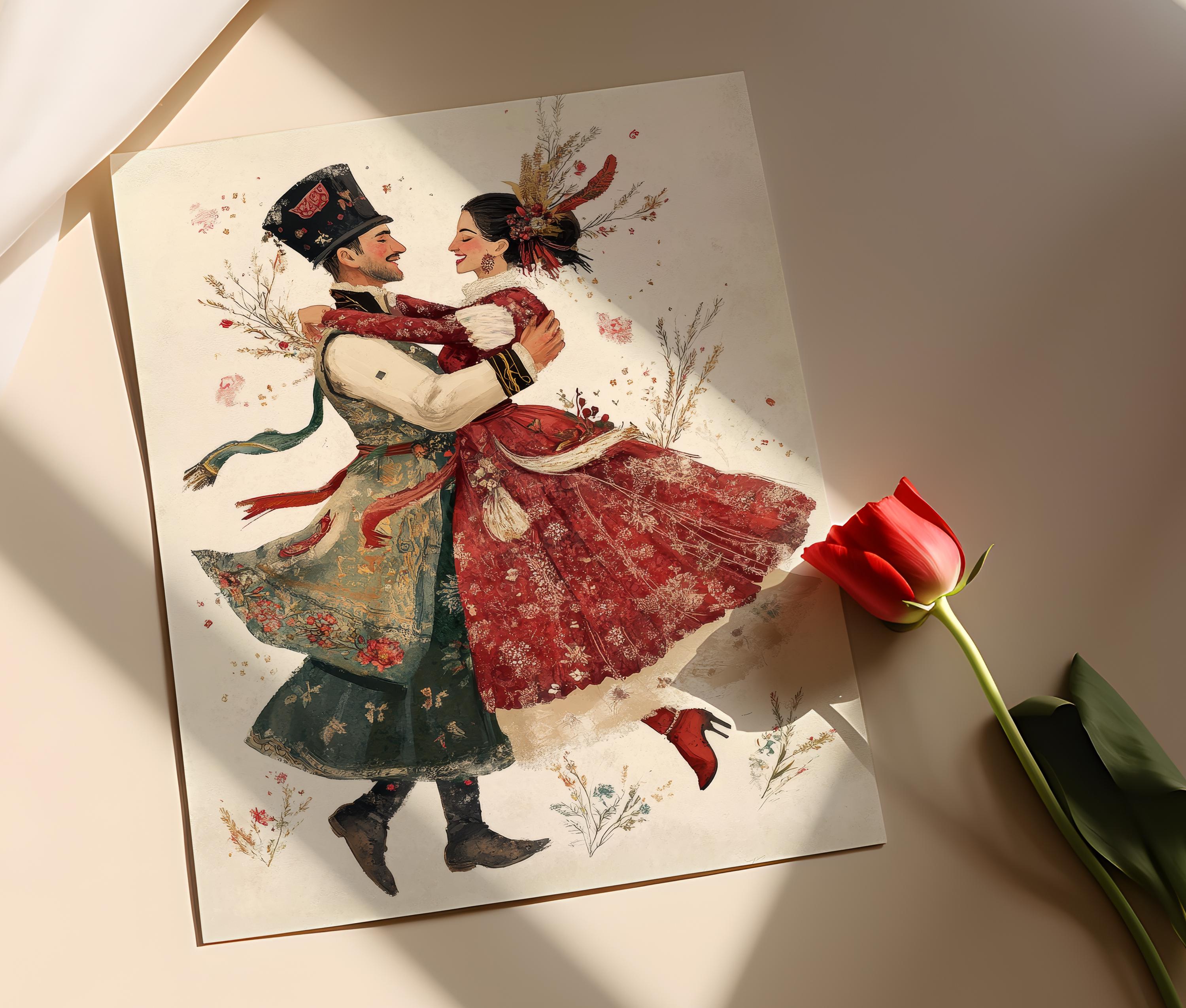 Hungarian Csárdás Dance Art Print, Traditional Costumes - Etsy