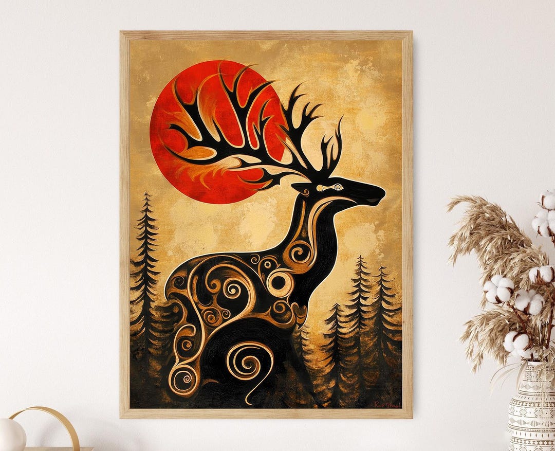 Haida Elk Art Print, Nobility and Grace, Indigenous Wildlife - Etsy